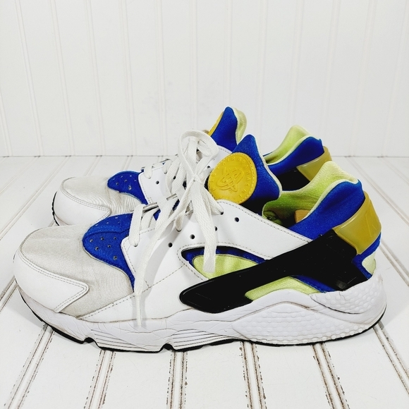 Nike | Shoes | Nike Air Huarache Mens White Blue Green Comfy Athleisure ...